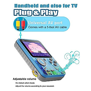 Fadist Handheld Game Console, Retro Mini Game Console with 500 Classic Games, 3.0 inch Screen, Rechargeable Battery, Portable Game Console, Support TV, Ideal Gift for Kids, Friend, Lover