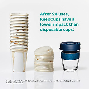 KeepCup Reusable Coffee Cup Splashproof Sipper - Brew Tempered Glass - M 12oz/340ml - Daybreak