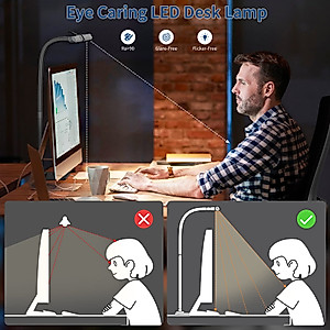 KableRika Desk Lamp, 24W Brightest LED Desk Lamp For Home Office, 31.5" Wide Dimmable Architect Task Lamp With Base,Eye Protection Modern Tall Desk Light For Workbench Office Lighting Computer Working