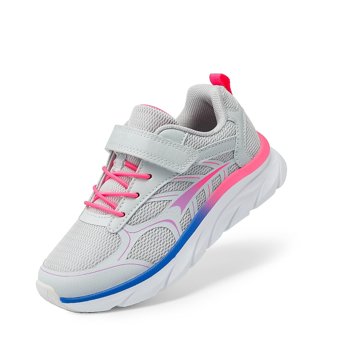 DREAM PAIRS Boys Girls Sneakers Kids Tennis Running Shoes EZ-ONs EZ-Plays Athletic Sport Gym Lightweight Breathable Shoes,Size 2 Little Kid,Light Grey/Pink,SDRS2326K