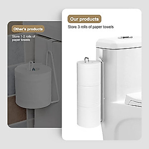 Mivvosakuki Over The Tank Toilet Paper Holder Bathroom Toilet Tissue Paper Roll Storage Holder Wall Mount Brushed Nickel,Metal Hanging Adhesive Toilet Paper Holder Dispenser Toilet Paper Organizer 1p