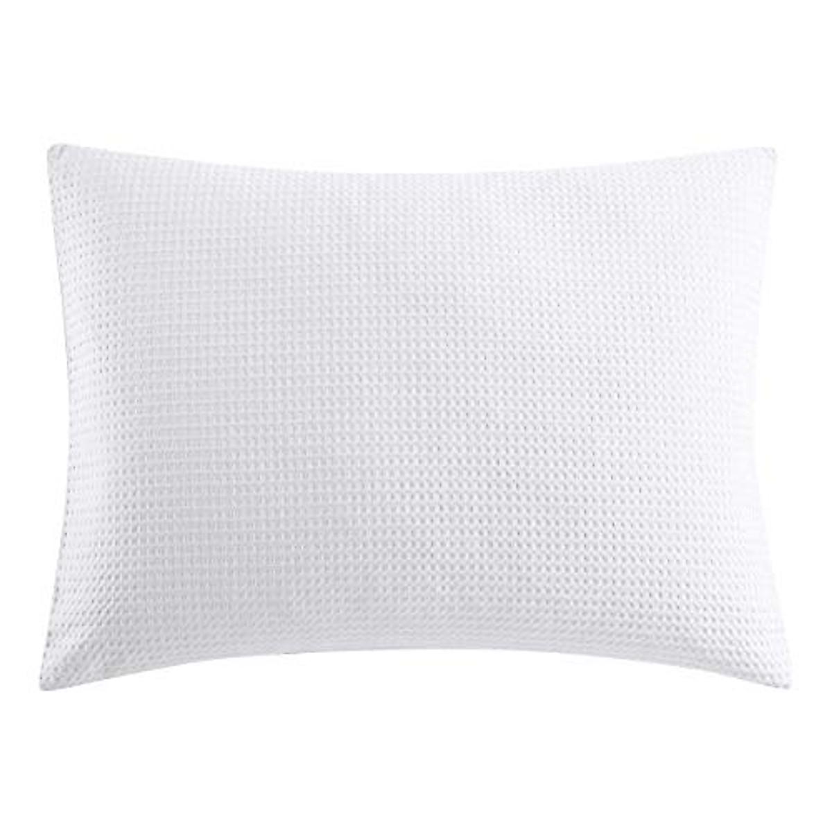 Vera Wang - Queen Comforter Set, Luxury Cotton Bedding with Matching Shams, Medium Weight & Ideal for All Seasons (Waffle Pique Queen, White)