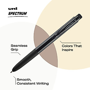 Uniball Signo Spectrum Retractable Gel Pen, 5 Black Pens, 0.7mm Medium Point Gel Pens| Office Supplies, Ink Pens, Colored Pens, Fine Point, Smooth Writing Pens, Ballpoint Pens