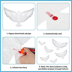 YFDFFSDCY 50 Pack White Dove Memorial Balloons to Release in Sky Biodegradable White and Blue Funeral Remembrance Balloons for Memorial Service, Sabbaths, Condolence, Celebration of Life Decorations