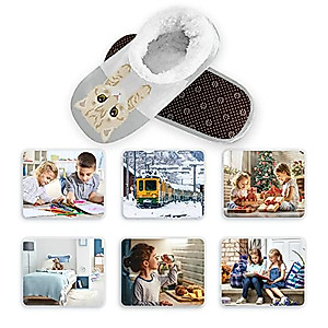 Cat British Kitty Boys Girls House Slippers Kids toddler Home Shoes Winter Indoor shoes S