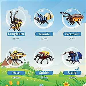 WINGIFT 12 Pcs Scorpion Building Blocks Set-12 in 1 Pre Filled Easter Eggs, Egg Surprise Animal Toys, Easter Egg Hunting,Easter Basket Stuffers,Party Favor for Kids,Birthday,Goodie Bag,Carnival Prizes