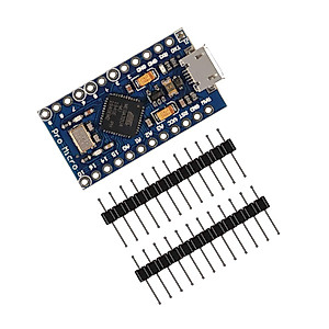 AITRIP 2PCS Pro Micro ATmega32U4 5V 16MHz Micro-USB Development Module Board with 2 Row pin Header Compatible with Arduino Leonardo Replace ATmega328 Pro Mini
