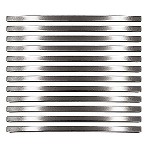 Questech Décor Tile Trim, 3/4 x 12 Inch Linear Flat Pencil Tile Edge Trim Cap, Decorative Shower Tile Liner, Kitchen Tile Border Backsplash Trim, Brushed Nickel Finish, 12 Pack