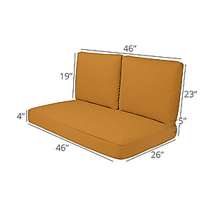 Quality Outdoor Living Universal Deep Seat Loveseat Cushion Set-UV Resistant & Comfortable Patio Furniture, 46 x 26, Adobe