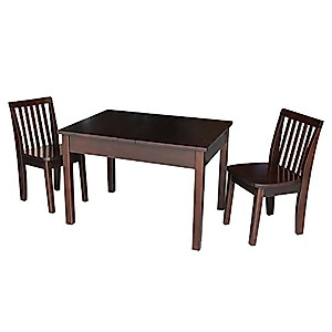 International Concepts Table With 2 Mission Juvenile Chairs, Rich Mocha