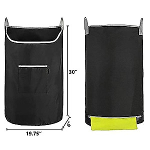BeeGreen 2 Pack Black Hanging Laundry Hamper Bag X-Large Over The Door Hanging Laundry Bag with 2 Different Hook Types and Laundry Bag Backpack with Adjustable Shoulder Straps