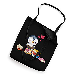 Book Reader Reading Books Library Penguins Flippers Penguin Tote Bag