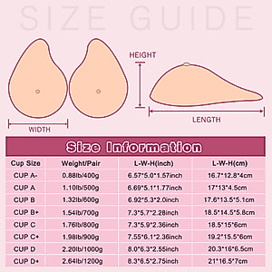 IVITA One Pair C Cup Asymmetrical Shape Silicone Breast Form Side Fake Boobs for Mastectomy Prosthesis Crossdressers Transgender Cosplay Bra Pads Inserts