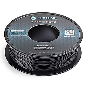 SainSmart PRO-3 Tangle-Free Premium 1.75mm PETG 3D Printer Filament, Black PETG, 2.2 LBS (1KG) Spool, Dimensional Accuracy +/- 0.02mm