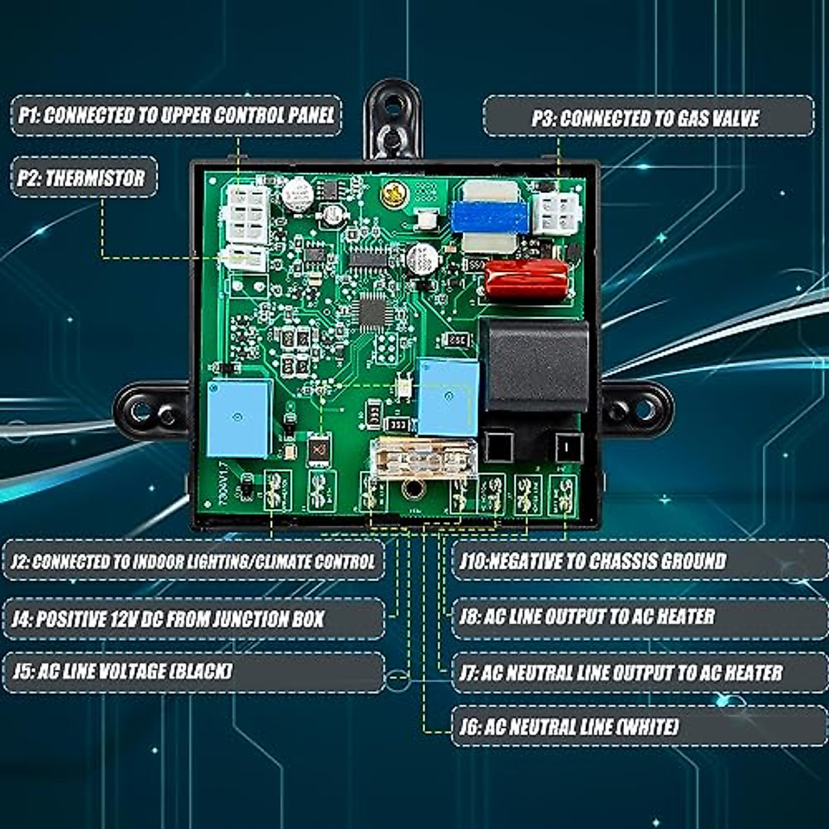 Upgraded 3316348.900 Rv Refrigerator/Fridge Power Module Board Circuit/Control Board Compatible With Dometic DM2652 DM2662 RM2652 DM2663 DM2852 DM2862 RM2454 RM2551 etc Replaces 3316348.000