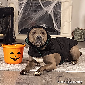 Furhaven Medium Dog Hat, Washable & Cozy - Plush Faux Fur Flex-Fit Black Bat Dog Hat Costume - Black, Medium