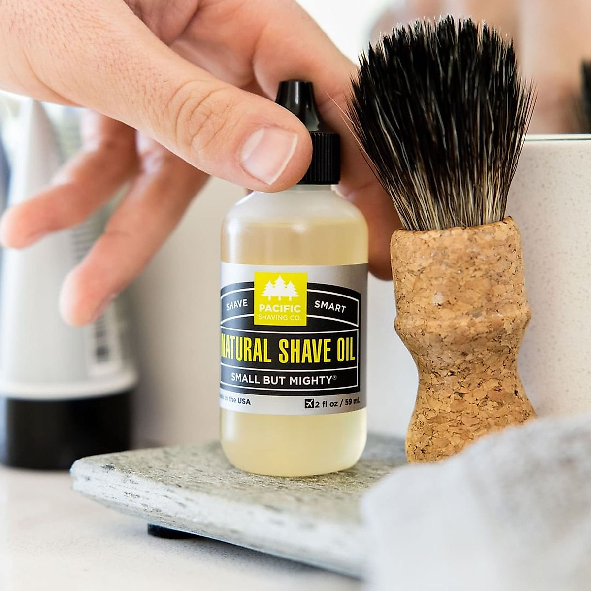 Pacific Shaving Company Sustainable Cork Handle Premium Synthetic Hair Shave Brush 1 ea