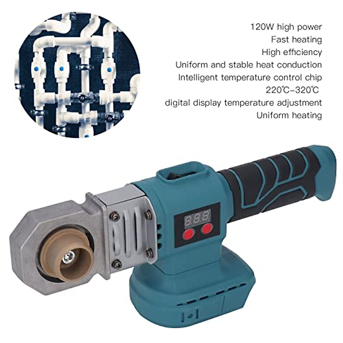 Hot Melt Machine Kit, 350W PPR Pipe Welder, PPR Hot Melt Welding Machine, 21V Lithium Battery Powered, for PPR Water Pipes