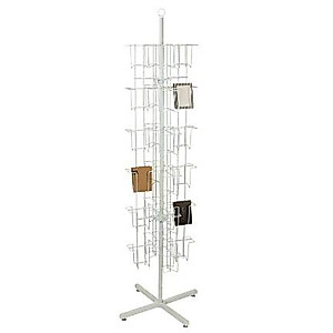 SSWBasics Rotating Greeting Card Rack - 48 Pocket - Overall Dimension: 65”H x 16”D - 48 Pockets Total (Each 5”W x 7”H x 1 5/8”D) - Perfect for Thrift, Retail, Grocery, and Convenience Stores