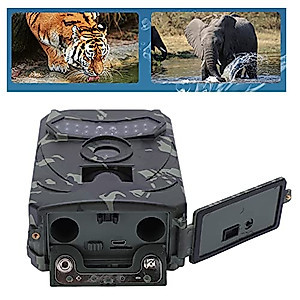 Trail Camera, 20MP Photo Resolution Infrared Motion Camera IP56 0.8S Photo Taking Time Long Service Life 1080P High Definition for House Monitoring