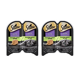 Sheba Cat Food Pate Variety Pack | (24 Servings | 12 Pack | 6 Flavors) Turkey, Beef, Chicken, Liver, Salmon, White Fish, Tuna with LarasBundle Catnip Toys