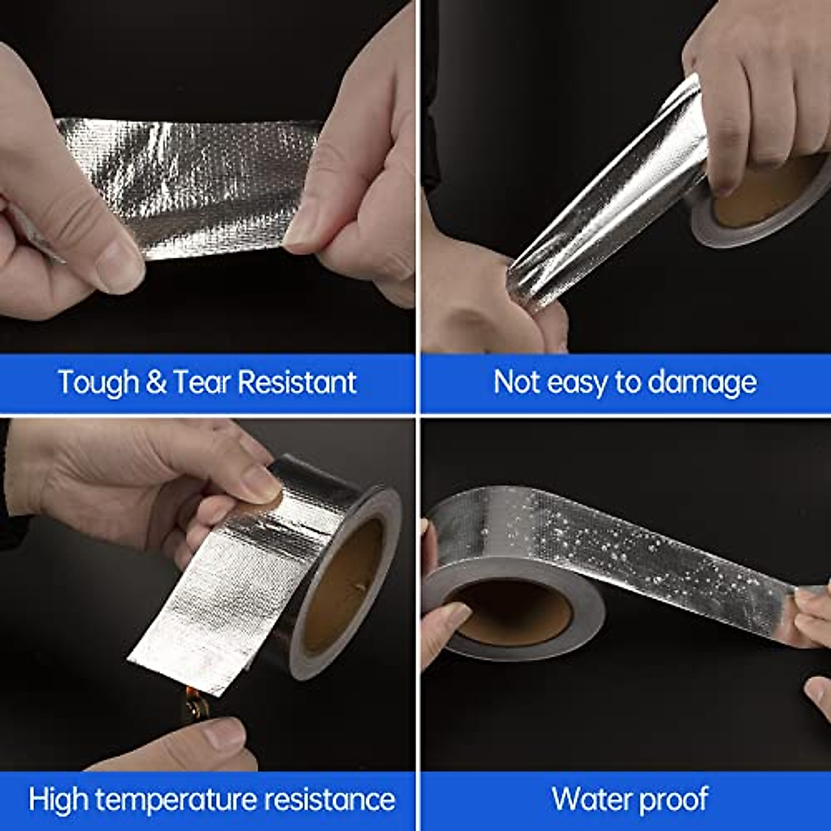 NEZUIBAN Aluminum Foil Tape,2Inch by98Feet(32.6yards) 3.9Mil Insulation Heat Resistant Tape Perfect for HVAC, Dryer Vents,Sealing & Patching Hot & Cold Air Ducts