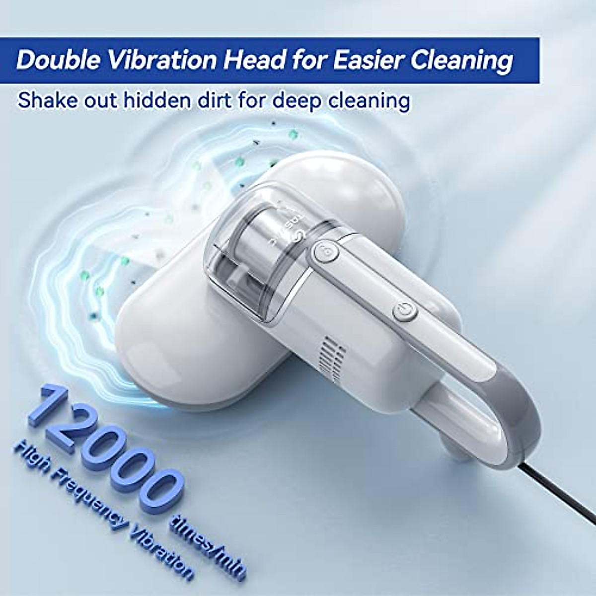 TASVAC Bed Vaccum Cleaner, Mattress Vacuum, Corded 2-in-1 Handheld Vacuum for Bed with 15Kpa Strong Suction and Low Noise, Vacuum of Bed Mattress Sofas, Pet Hair and Carpets