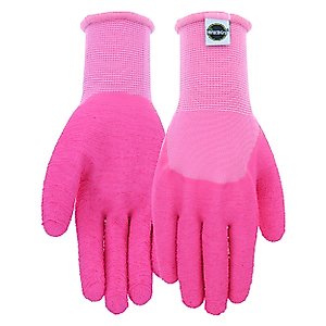 Miracle-Gro MG30852/WML Crinkle Latex Gloves – Medium-Large, 3/4 Latex Dipped Nylon Knit Shell Gloves with Textured Crinkle Grip