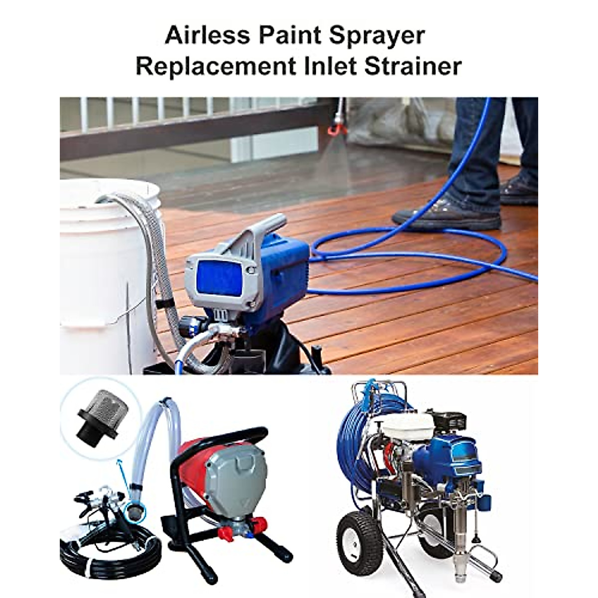 3Pcs Airless Paint Sprayer Inlet Strainer Fit for Magnum X5 LTS15 X7 LTS17 Airless Paint Spray Gun 3/4 Inch Thread Inlet Strainer Replacement 288716