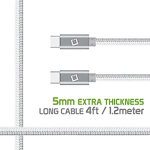 Dual USB-C/PD 60W Fast Charging Cord Compatible with OnePlus Nord N20 5G Plus 5Gbps Data Transfer for Power Delivery Hi Capacity Charging (White)