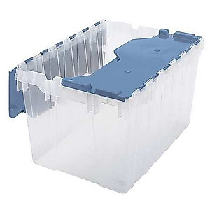 MDMprint 1.6 cu ft. 12-1/2"L x 15-1/4"W x 21-1/2"H Clear Attached Lid Container