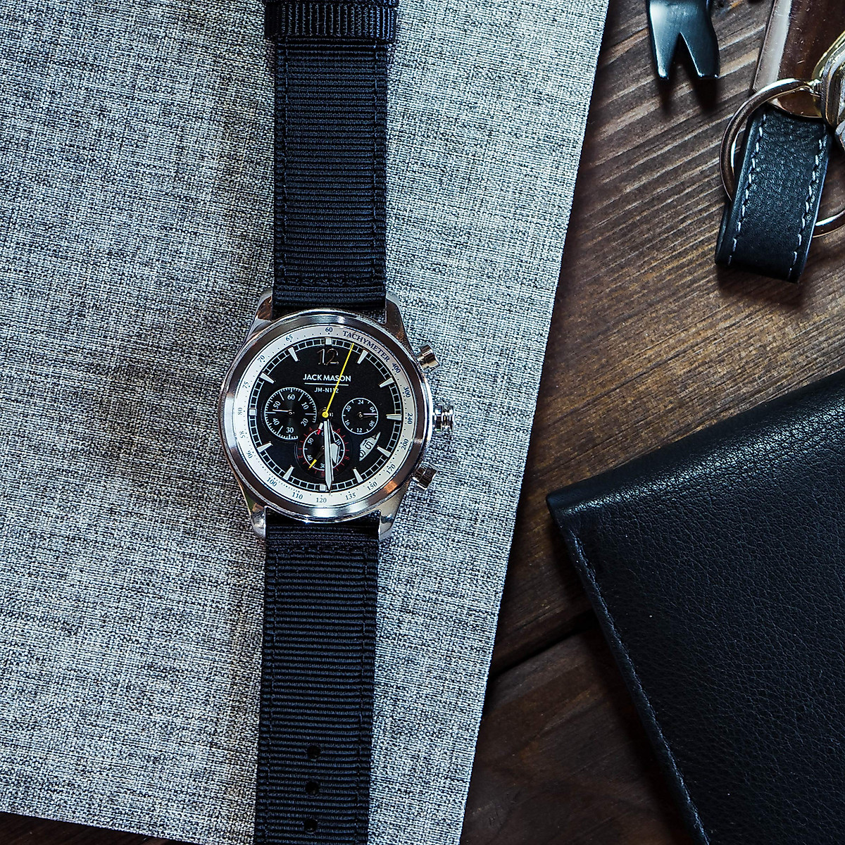 BARTON WATCH BANDS 22mm Black - Two-piece Military Style Ballistic Nylon Watch Straps