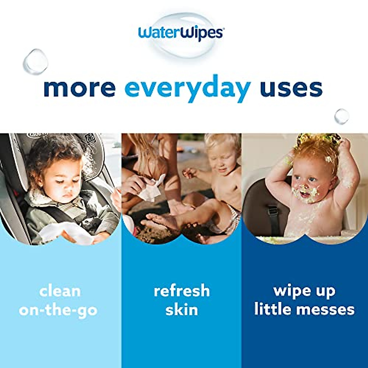 WaterWipes Plastic-Free Original Baby Wipes, 99.9% Water Based Wipes, Unscented & Hypoallergenic for Sensitive Skin, 540 Count (9 packs), Packaging May Vary