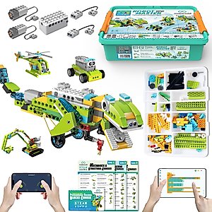 Coding Robot Kit for Kids Ages 6+, 200+ in 1 APP Control Dinosaur Robot Toy, Educational Scratch Programming Robotic Kit with 47 Video Courses,Birthday for Boys Girls(600 Blocks)