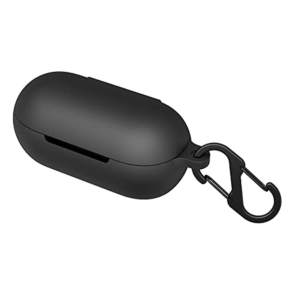 Geiomoo Silicone Carrying Case Compatible with OnePlus Buds Z2, Portable Scratch Shock Resistant Cover with Carabiner (Black)