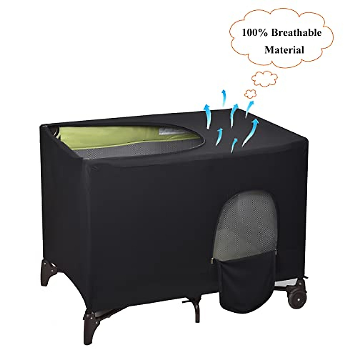 LYFFXYH Crib Tent Cover Pack and Play Blackout Cover Slumberpod for Pack n Play Blackout Crib Cover for Indoor Outdoor Napping Playing Sleeping Block Out 85% Light