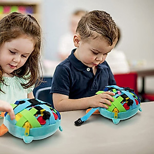 beetoy Sensory Buckle Pillow Zipper Toys for Toddlers 1-3, Toddler Travel Toys for Plane Keep Baby Busy Toys for Autistic Kids - Develop Fine Motor and Problem-Solving Skills