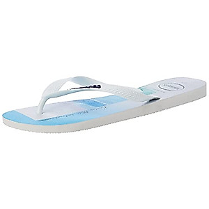 Havaianas Men's Hype Flip Flop Sandal, White/White/Navy Blue, 13