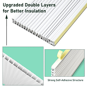 Flehomo Window Air Conditioner Side Panels with Double Layers, Adjustable Insulation AC Side Panel, Window Unit Replacement Screen, Fits Up to 17" x 10", White