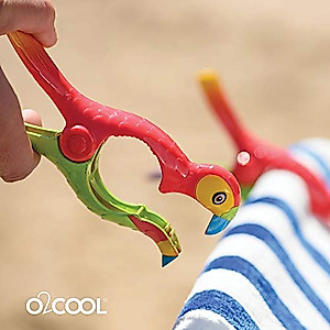 O2COOL Bocaclips - Beach Towel Clips For Beach Chairs, Patio And Pool Accessories - (Toucan) 2 Count