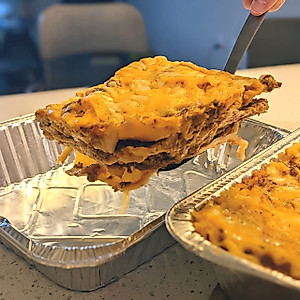 FUNSTITUTION Aluminum Foil Pans 8x4 Inches (30 Pack) - Tin Foil Pans with High Heat Conductivity - Disposable Aluminum Tray Cookware For Baking, Grilling, Cooking, Storing, Prepping