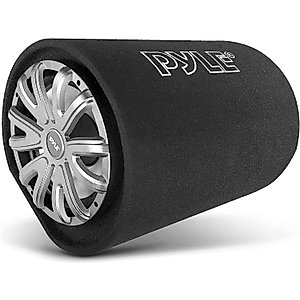 Pyle 12-Inch Carpeted Subwoofer Tube Speaker - 500 Watt High Powered Car Audio Sound Component Speaker Enclosure System with 2” Aluminum Voice Coil, 4 Ohm, Rear Vented Design - PLTB121