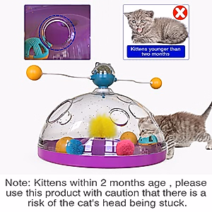 TACKDG Cats Treasure Chest Cat Toy Kitty Toys Kitten Track Ball Teaser Catnip Balls with Feather Interactive Indoor Pets Supplies Supply Funny Gift A