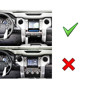 iJDMTOY 5pc-Set Red Aluminum Air Conditioner Stereo Volume/Tune 2WD/4WD Switch Turner Ring Covers Compatible with 2017-2021 Toyota Tundra w/ 2-AC Center Console