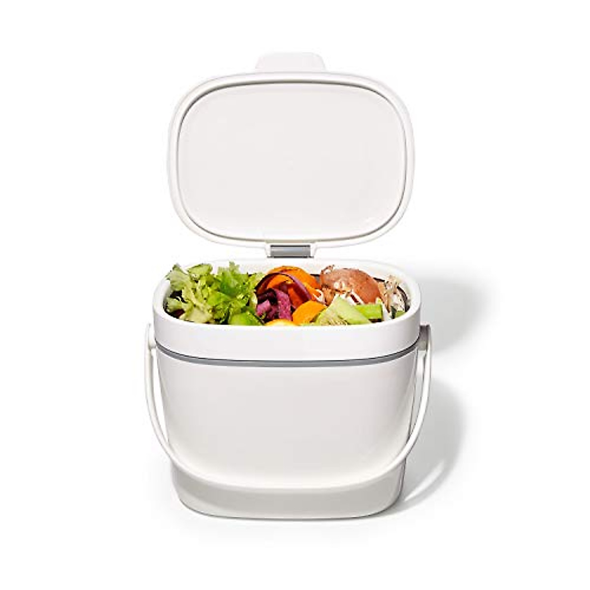 NEW OXO Good Grips Easy-Clean Compost Bin, White, 1.75 GAL/6.62 L