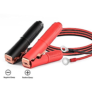 Nilight - GA-ACC-01 2 Pcs 30A Alligator Clips Booster Jumper Cable for Car Battery Charging Charger, 6 mm Copper Terminal