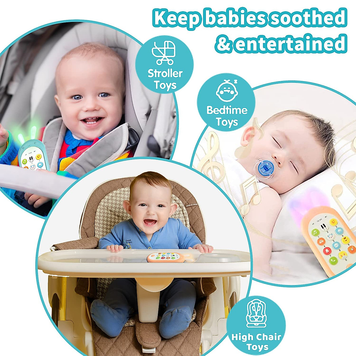 Richgv Baby Toys for 1 Year Old Boys Girls, Baby Cell Phone Toy Sensory Learning Toys with 12 Functions, Baby Toys 6 to 12 Months Multi Sound Effects with Light Teething Toys for Babies Infants Gift