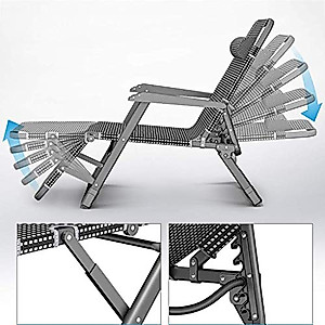 SikrEa Office Desk Chair Office Chair Folding Garden Deck Chair Sun Lounger, Beach Recliner Balcony Outdoor Sunloungers, Adjustable Backrest Teslin Fabric Iron Alloy Tube Frame