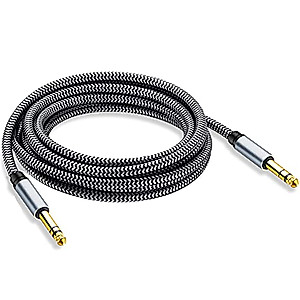 Morelecs 1/4 inch TRS Cable 20ft - 6.35mm (1/4) TRS to 6.35mm (1/4) TRS Stereo Audio Cable Male to Male Heavy Duty 6.35mm Male to Male Stereo Jack Balanced Audio Path Cord