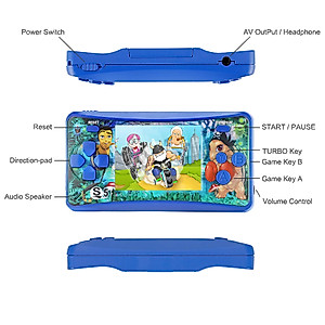 JJFUN Retro Handheld Game Console for Kids, Built-in 182 Classic Games Arcade Entertainment Gaming System, 2.5" LCD Portable FC TV-Out Video Game Player for Children-Green